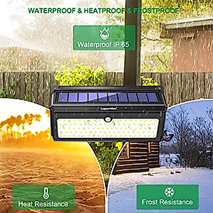 Luposwiten 100 LED Solar Lights Outdoor Waterproof with Motion Sensor - 2000 Lumens Solar Motion Lights Outdoor, Easy-to-Install for Front Door, Yard, Garage, Garden, Patio, Deck (2 Pack)