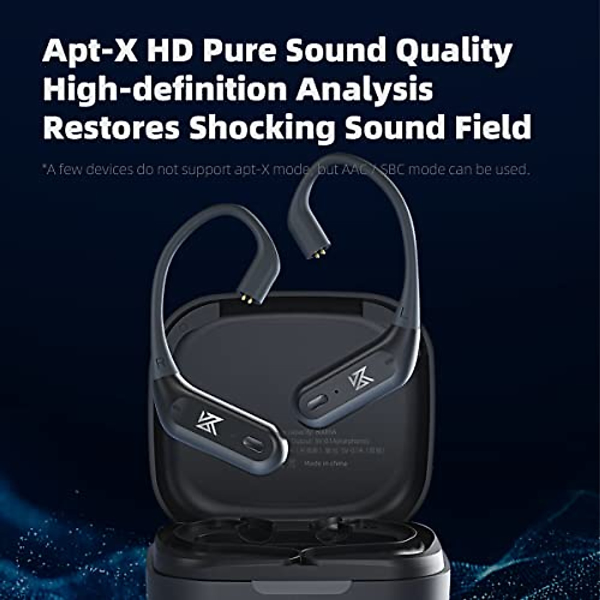 KZ AZ09 Pro Bluetooth 5.2 QCC3040 Ear Hook AZ09 AZ10 earhooks Earphone Upgrade Cable Apt-X HD with Charging Case ZSN PRO X DQ6 Bluetooth Cable (C Pin)
