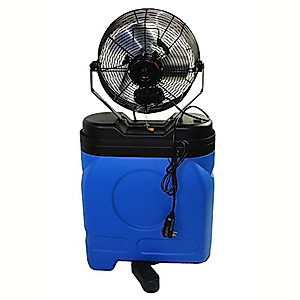 Ventamatic CDMP 1420BLU 14" Premium Misting Fan, 20 Gal Cooler, Blue/Black
