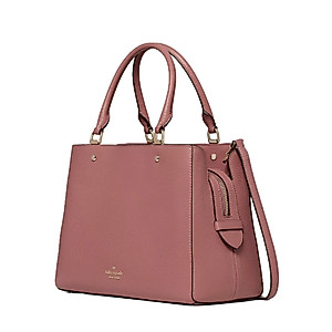 Kate Spade New York Leila Medium Triple Compartment Satchel Pebbled Leather Handbag, Pomegranate