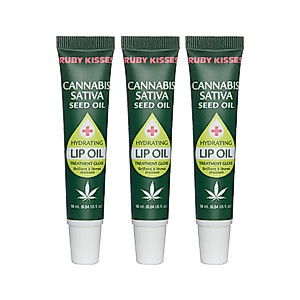 Ruby Kisses Hydrating Lip Oil Cannabis Sativa Hemp Seed RLO04D1 (3 PACK)