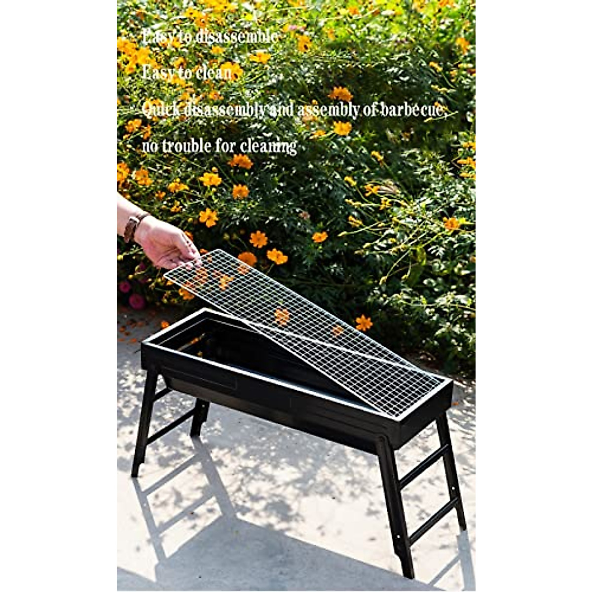 Portable Charcoal Grill and Smoker, Compact Foldable Grill for Travel, for Picnic Garden Terrace Camping Travel BBQ Barbecue Grill Style 1