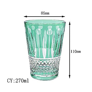 Edo Style Hand Cut Crystal Glass Cup Large Capacity in10 Oz Glassware with Luxury Gift Box, Suitable for Cold Water Glasses for For Soda, Juice, Milk, Coke, Beer, Spirits Daily Use