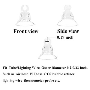 JZMYXA Aquarium Suction Cup Clips Air Tube Holders for Fish Tank,10 Pieces, Fit Tube/Lighting Wire Outer Diameter 0.2-0.23 Inch.