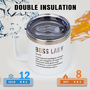 FROOBLEQUIRK 14 Oz Tumbler for Lady Boss, Inspirational Cup for Leader, Manager, Women Coworker – Birthday, Christmas, Boss Day Gift Idea