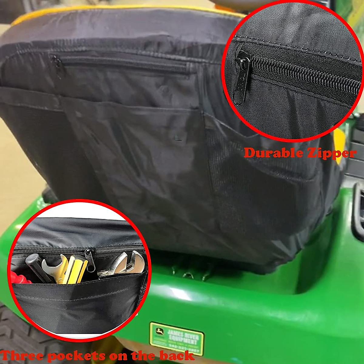 Riding Lawn Mower Seat Cover Skyour Waterproof Tractor Seat Covers Compatible with John Deere/ Kubota/ Craftsman/ Cub Cadet Mower, Universal Lawn Mowers Tractors Seats Covers up to 14" High