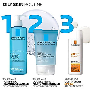 La Roche-Posay Toleriane Double Repair Matte Face Moisturizer, Daily Gel Moisturizer For Oily Skin Control with Niacinamide, Oil-Free, Non-Comedogenic, Moisturizing for Sensitive Skin