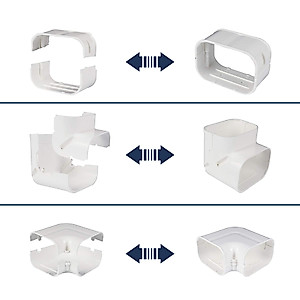 Pearwow 3" W 15Ft L Mini Split Line Set Cover Kit, Decorative PVC Tubing Cover for Ductless Mini Split AC,Heat Pumps Systems,Air Conditioner Lineset Cover,Mini Split Accessories