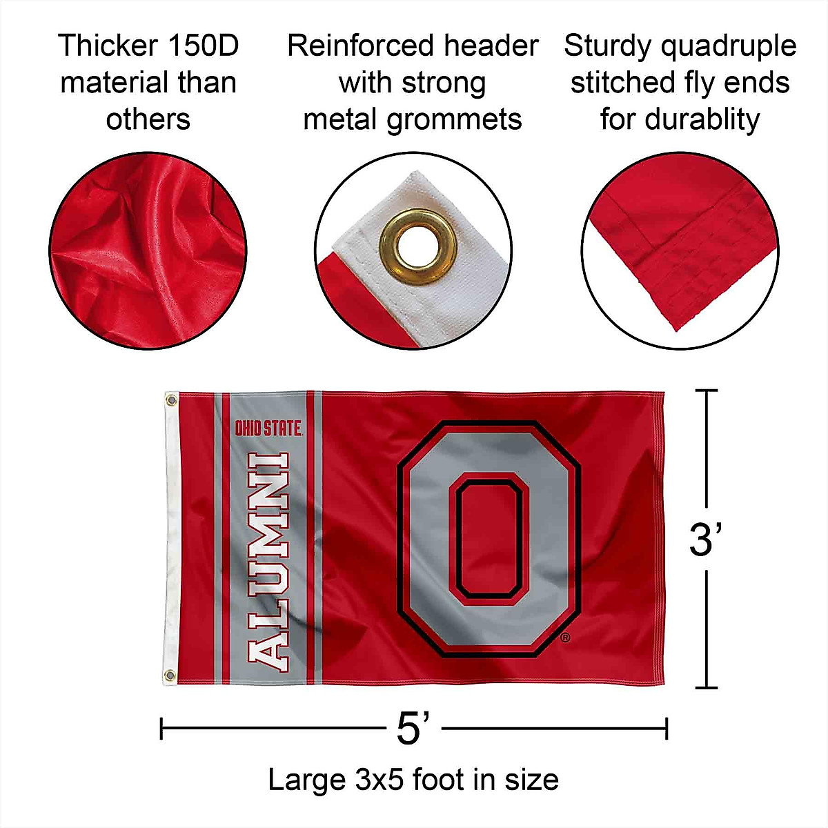 Ohio State University Buckeyes Alumni Large Grommet Banner Flag