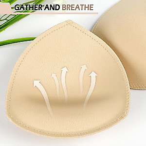 Fypxd 6 Pairs Removeable Bra Pads Inserts Push up for Sport Bra and Bikini Tops Beige