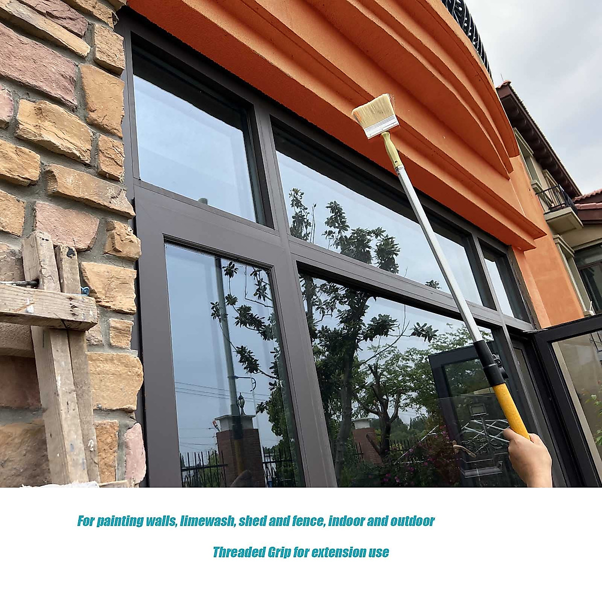 6 Inch Extra-Wide Paint Brush Large Block Stain Brushes Heavy-Duty Household Bristle Paint Brush for Walls, Dusting, Masonry, Wood Deck and Fence Stain Applicator by Magimate