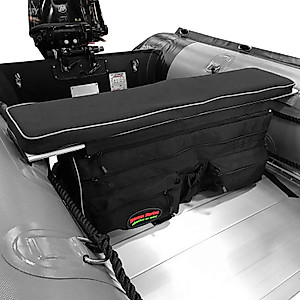 Seamax Universal Inflatable Boat Bench Seat Cushion and Detachable Seat Bag with Sunlitec 3-Layers Fabric and Reflective Edges (Size B - 34" for 270-330 Boats)