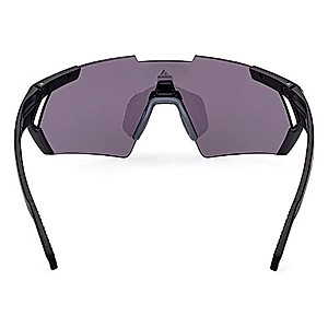 adidas Men's SP0064 Square Sunglasses, Matte Black/Smoke, 00-0-140