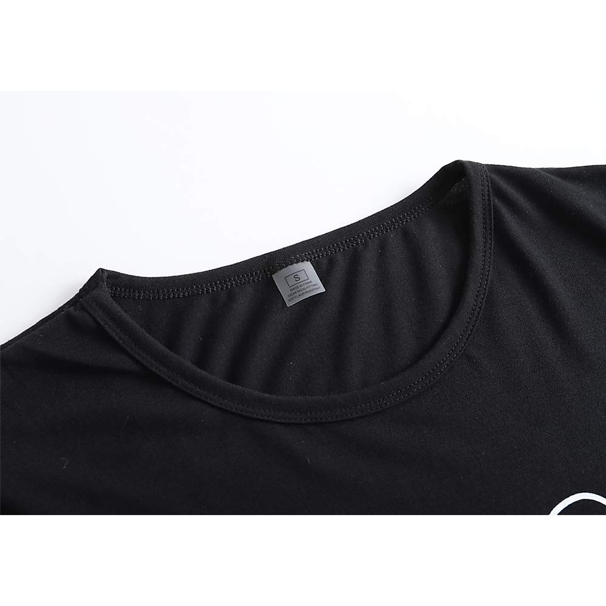 VENTELAN Pajamas for Women 2 Piece Cute Cat Sleepwear Pajama Sleep Set, Black, Large(USA Size:12-14)