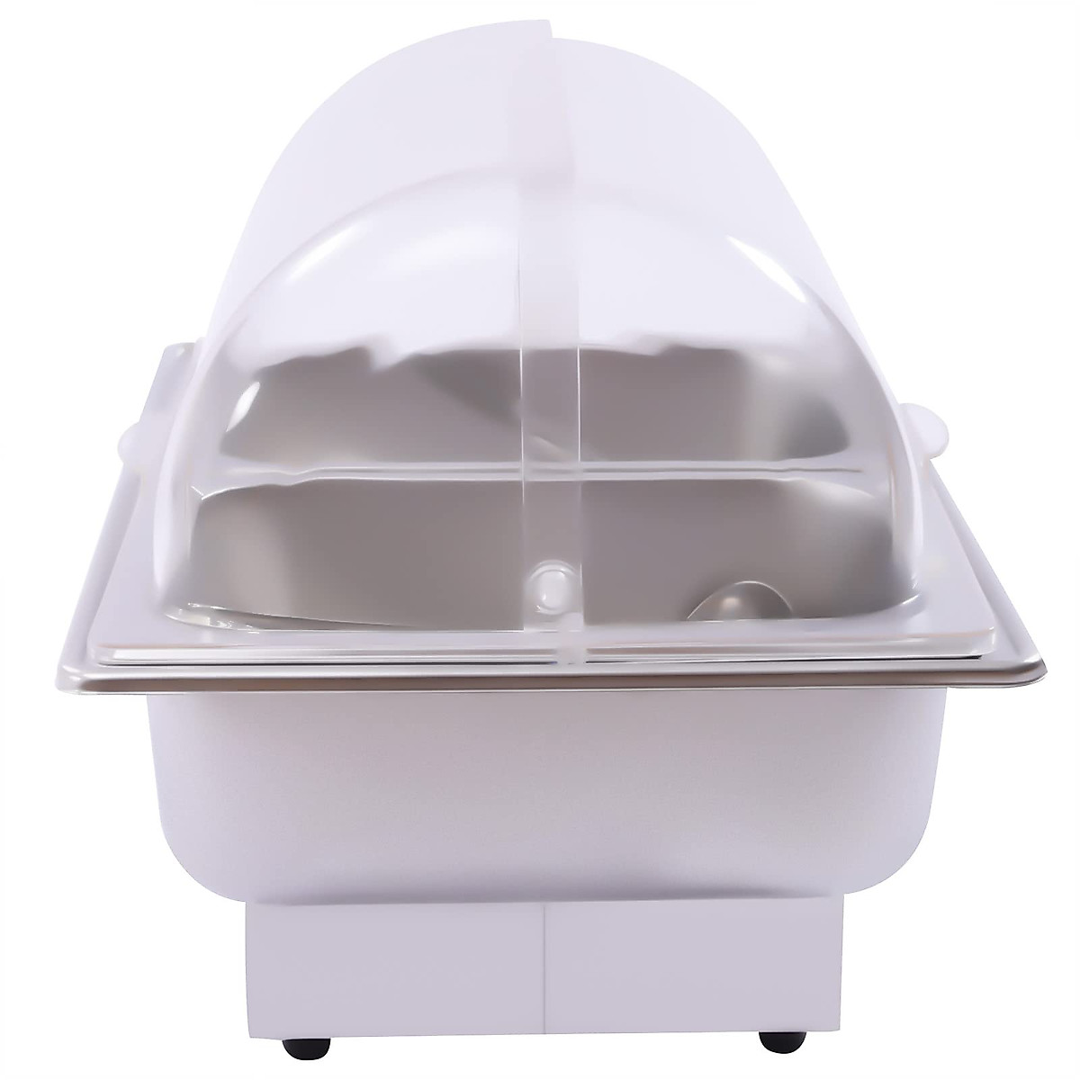 Chafing Dish Buffet Set Two Food Trays, Electric Chafing Dish with Roll-Open Lid Temperature Adjustable, Chafing Server Set Chafer for Parties, Catering Events, Restaurants