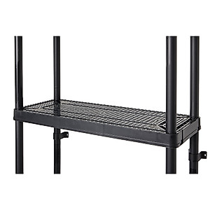 Gracious Living 5 Shelf Fixed Height Ventilated Medium Duty Storage Unit 14 x 32 x 72 Organizer System for Home, Garage, Basement, and Laundry, Black