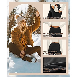 HIGHDAYS 3 Pack Leggings with Pocktes for Women - High Waist Tummy Control Soft Women's Yoga Pants for Workout Running, Black/Gray/Coffee, ONE Size