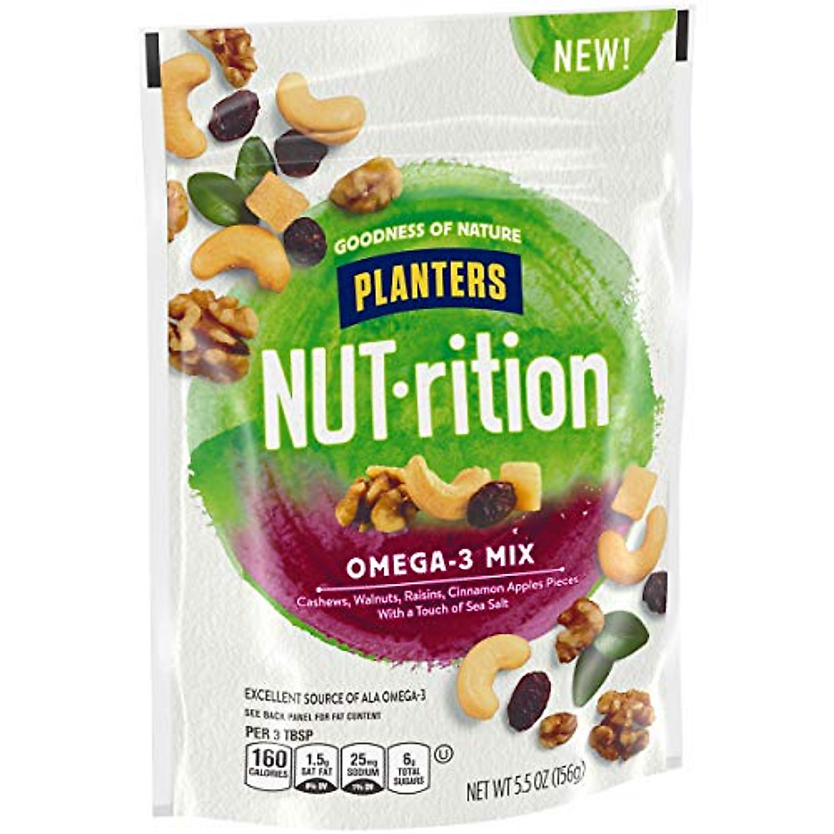Planters NUTrition Omega 3 Snack Nuts Mix (5.5 oz Bag)