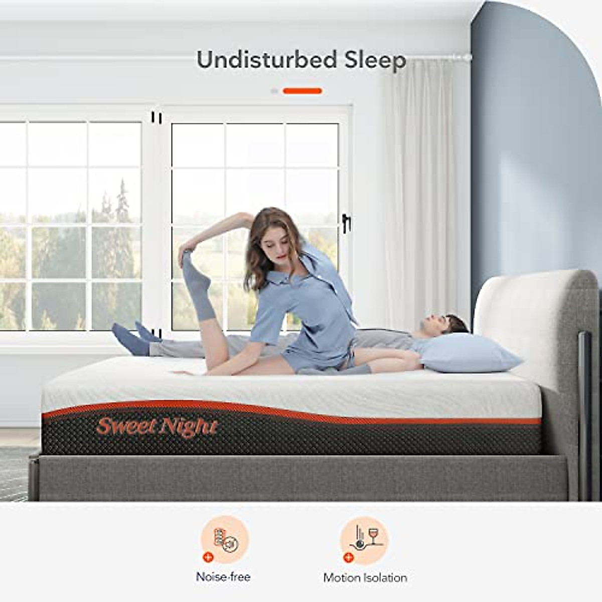 Sweetnight Queen Mattress, 12 Inch Memory Foam Hybrid Mattress in a Box, Innerspring Mattress for Soundly Sleep, Queen Mattress