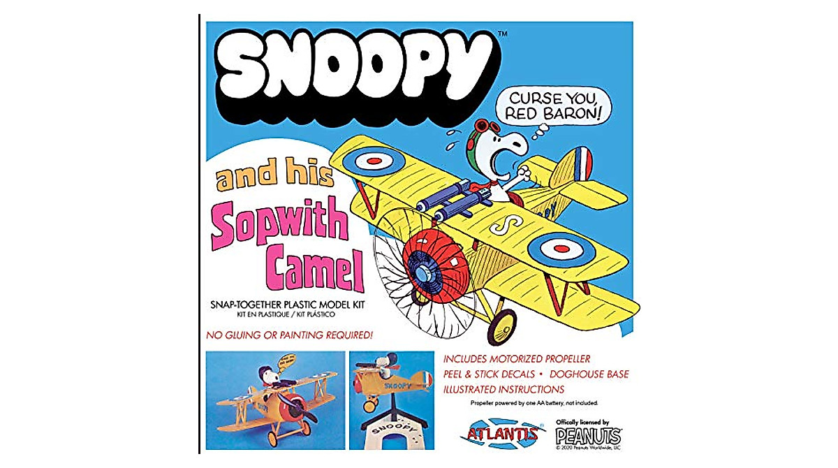 Atlantis Snoopy Sopwith Camel Model Kit | No-Paint Peanuts Collectible