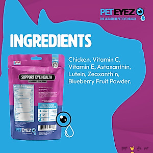 PetEyez Vitamin Treats for Cats - Tear Stain Remover - Eye Health Support - Reduces Itching & Allergies - Chicken Flavor - 1oz