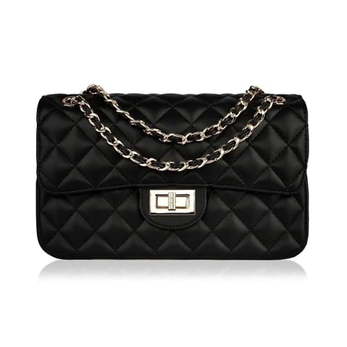 Mini Bag Purse for Women Teenage Girls Purses PU (Black)