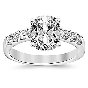 Houston Diamond District 2 Carat GIA Certified Cushion-Cut Classic Prong Set Diamond Engagement Ring with a 1 Ct G-H VS1-VS2 Center - Size 8