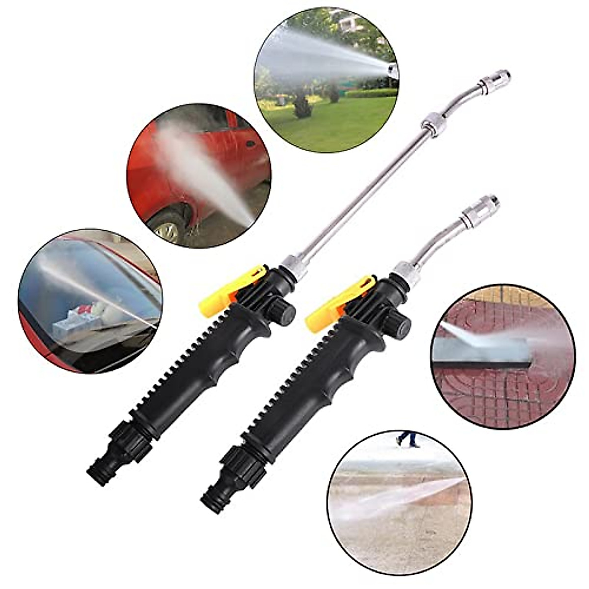 High Pressure Washer Wand, 2-in-1 Pressure Power Washer Spray Nozzle, Portable High Pressure Water Gun, Watering Sprayer Cleaning Tool for Car Washing or Garden Cleaning (11.8 in, A)
