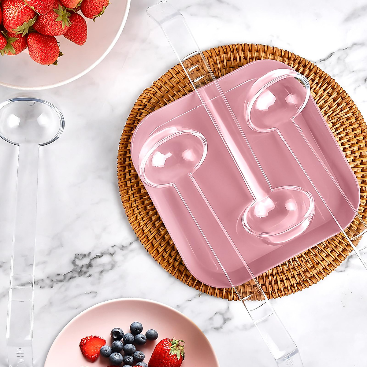 Aemygo 15 Pcs Clear Small Ladle 1 oz Gravy Ladle with Long Handle 7.9 Inch Acrylic Plastic Dressing Ladles for Serving Punch Bowl, Fruit Juices, Sauces and Toppings