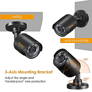 Anlapus 4 Pack HD 1080P 4-in-1 Analog/TVI/CVI/AHD Outdoor Indoor CCTV Security Cameras with 65ft Night Vision for 960H/720P/1080P DVR System