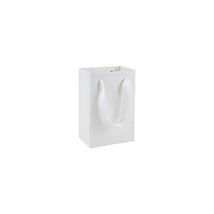 HUAPRINT White Paper Bags,White Gift Bags,Shopping Bags with Handles,30 Pack Small Gift Bags 5.25x3.75x8inch,Retail Bags,Party Favor Bags,Merchandise Business Bags,Wedding Bags