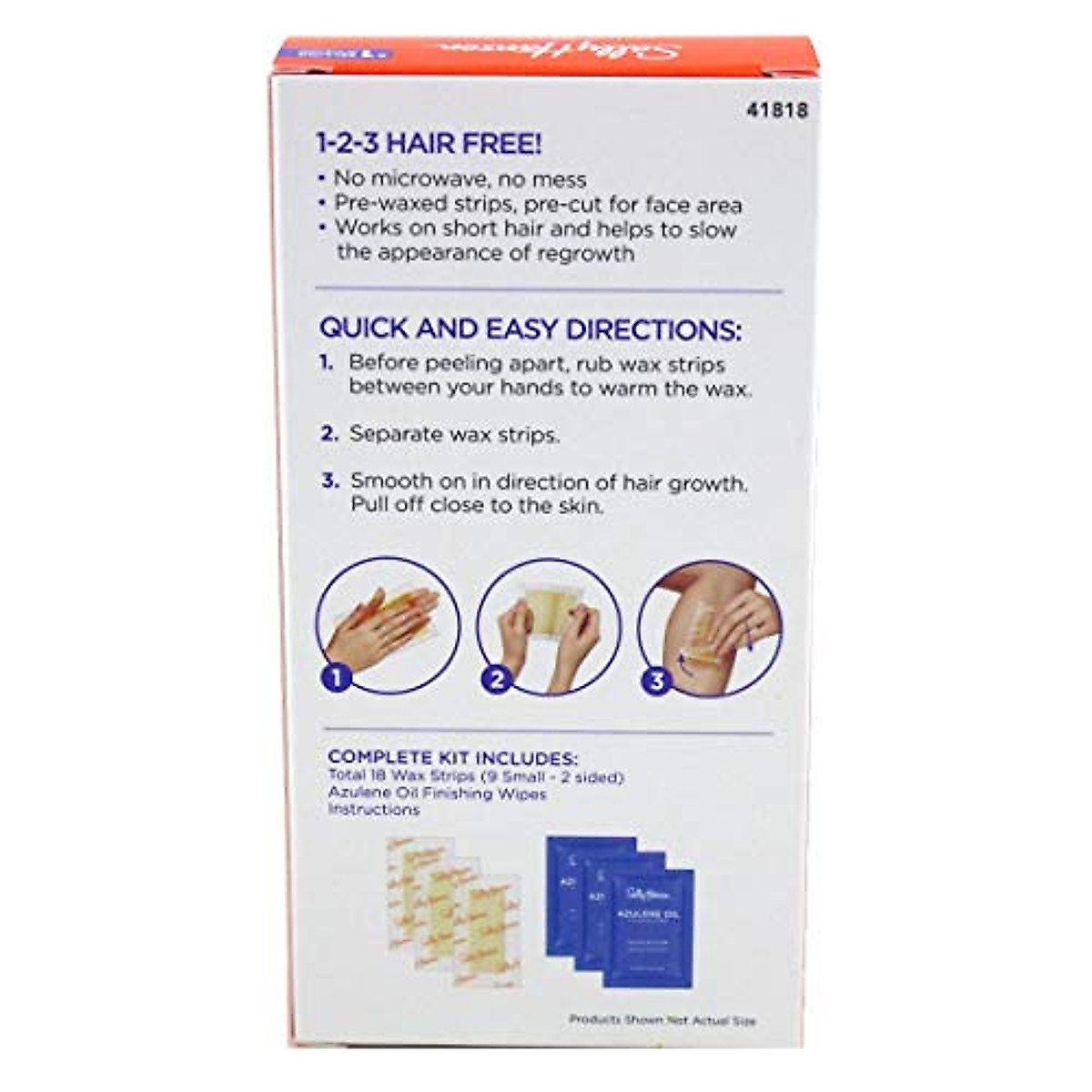 Sally Hansen Hair Remover Wax Strip Kit For Face (2 Pack)