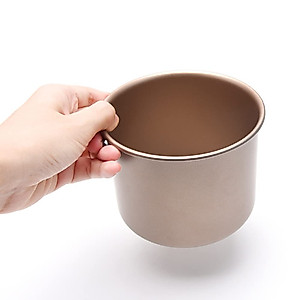 CANDeal 2 Pack 4-Inch Non-Stick Deep Carbon Steel Round Cake Pan With Removable Bottom For Wedding/Birthday/Christmas Cake Baking Round Cake Tin Set With Loose Base