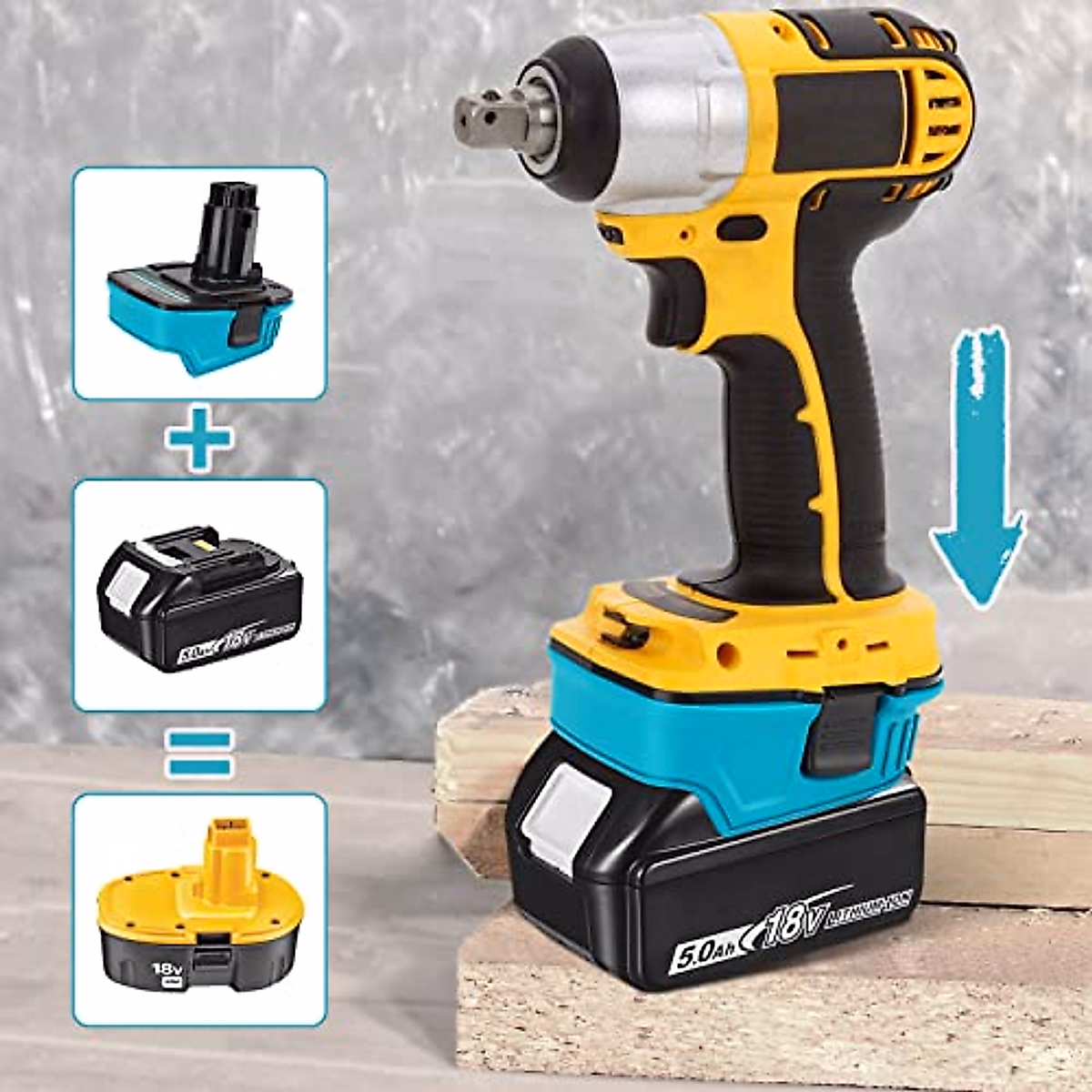 Battery Adapter for Makita DCA1820 18V Compatible with Makita Lithium Battery to DeWalt CA1820 18V DC9180 DC9096 Tool Use