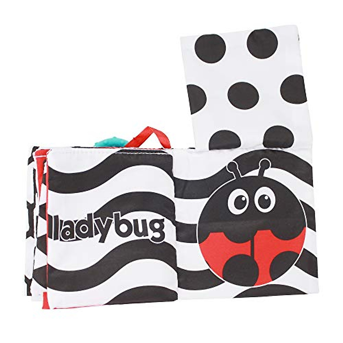Sassy Peek-a-Boo Activity Book with Attachable Link for On-The-Go Travel | Black & White | for Ages Newborn and Up