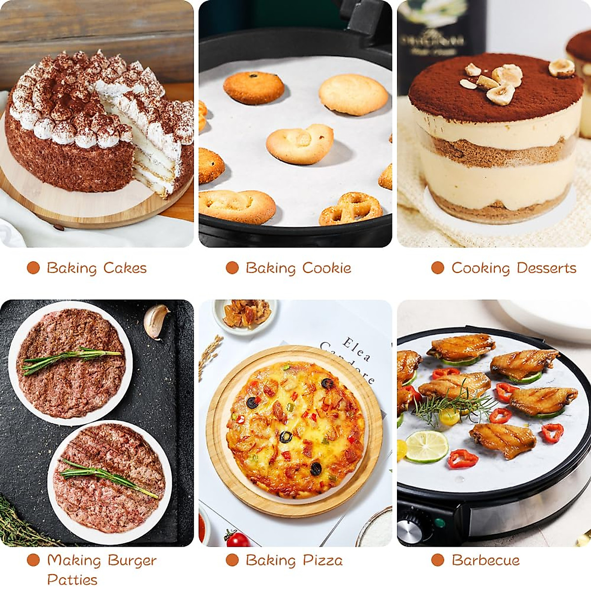 BYKITCHEN Parchment Paper Rounds, Set of 220, Non Stick 8 Inch Parchment Paper Sheet for Baking, Pre-cut Round Parchment Liners for Cake Pan, Tortilla Press, Quesadilla Maker, Springform Pan and More