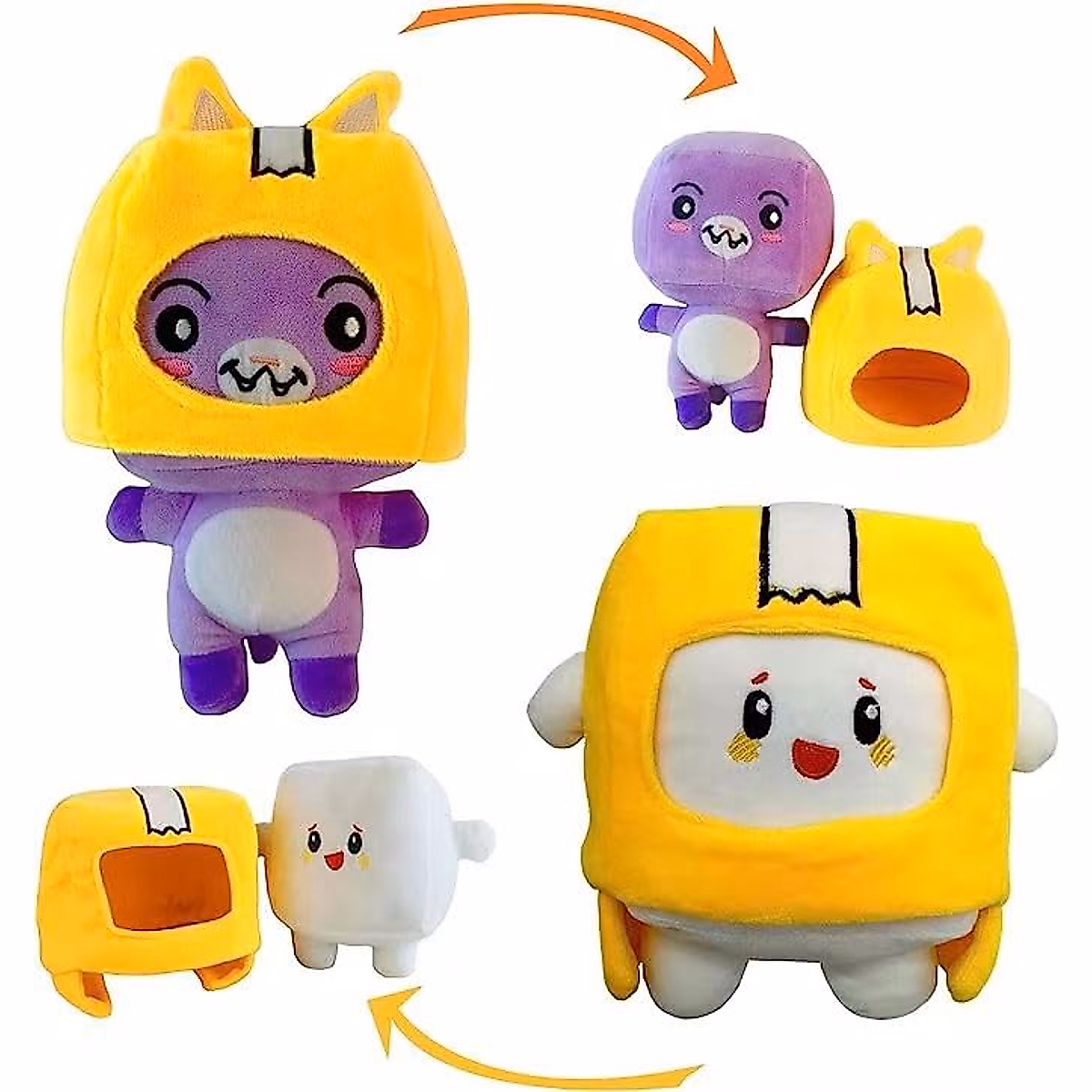 HENGTEE 3PCS Foxy and Boxy Plush Toys Cartoon Robot Soft Toy Cute Plush Toys Gift to Give Boys and Girls Suitable for Collections of Anime Fans Home Decorations (3 PCS)