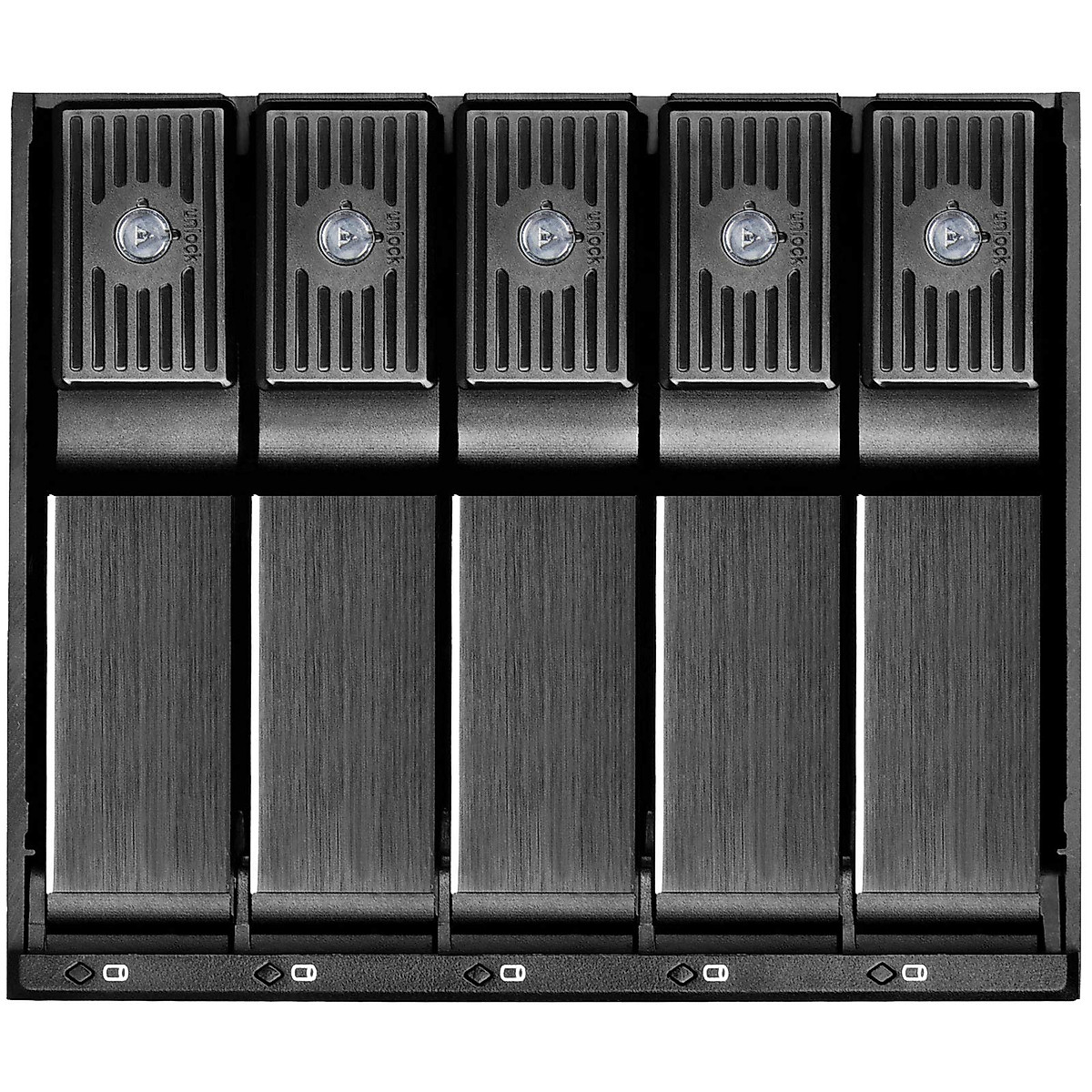 SilverStone Technology Hard Drive Enclosure Internal, 3 X 5.25 Inch to 5 X 3.5 Inch Hot-Swap SATA/SAS Hard Drive Cage, Up to 12Gbit/S Transfer Rate with All Aluminum Body (SST-FS305-12G)