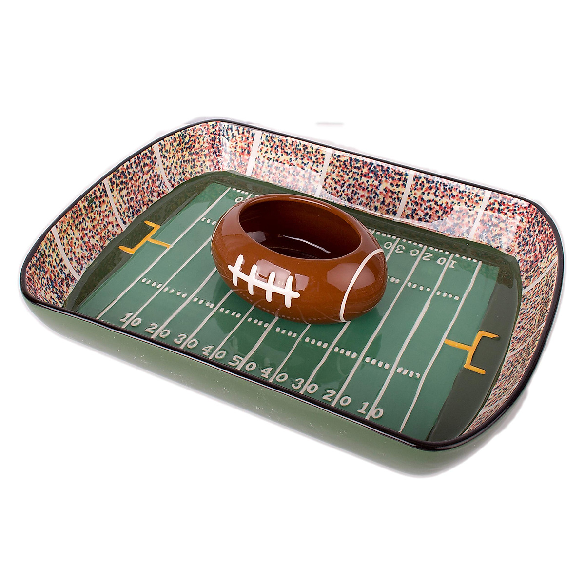 Burton and Burton Ceramic Football Stadium Chip and Dip Serving Set