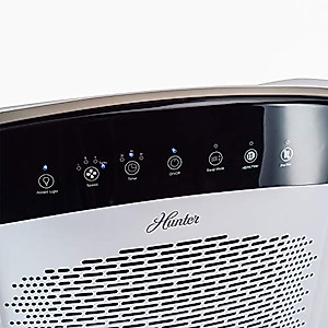 Hunter HP800 Multi-Room Whole Home Console Air Purifier Features Energy Star Certification True HEPA Filter, Multiple Fan Speeds, Soft Touch Digital Control Panel, Sleep Mode, Timer, Accent Light