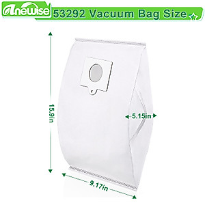Anewise Q/C 53292 Canister Vacuum Bags for Kenmore 600 Series 81214 81614 400 Series 81414 200 Series 81214 BC4002 Bagged Canister Vacuum Cleaner, 10 Pack