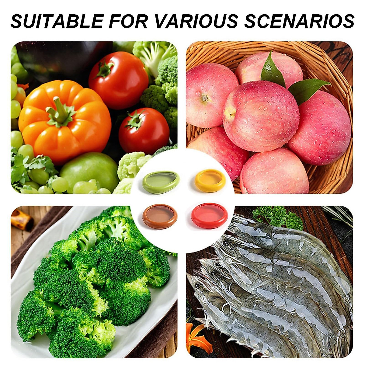 Generic Silicone Fruit Storage Box - Beautiful Fruit And Vegetable Anti-Oxidation Storage Box, Silicone Fruit and Vegetable Storage Containers Set for Fridge Keep Fresh (4 Pack)