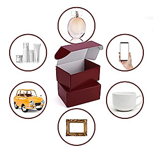 EYMPEU 12x9x4 Inches Gift Boxes Set of 20 Red Corrugated Cardboard Mailing Gift Wrap Boxes with Lids, Christmas Gift Wrapping, Small Business, Literature, Mailer