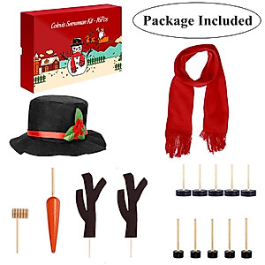 Colovis 16Pcs Snowman Decorating Kit, Snowman Making Kit Snow Toys for Winter Outdoor Party Christmas Holiday Decoration(1 Pack)