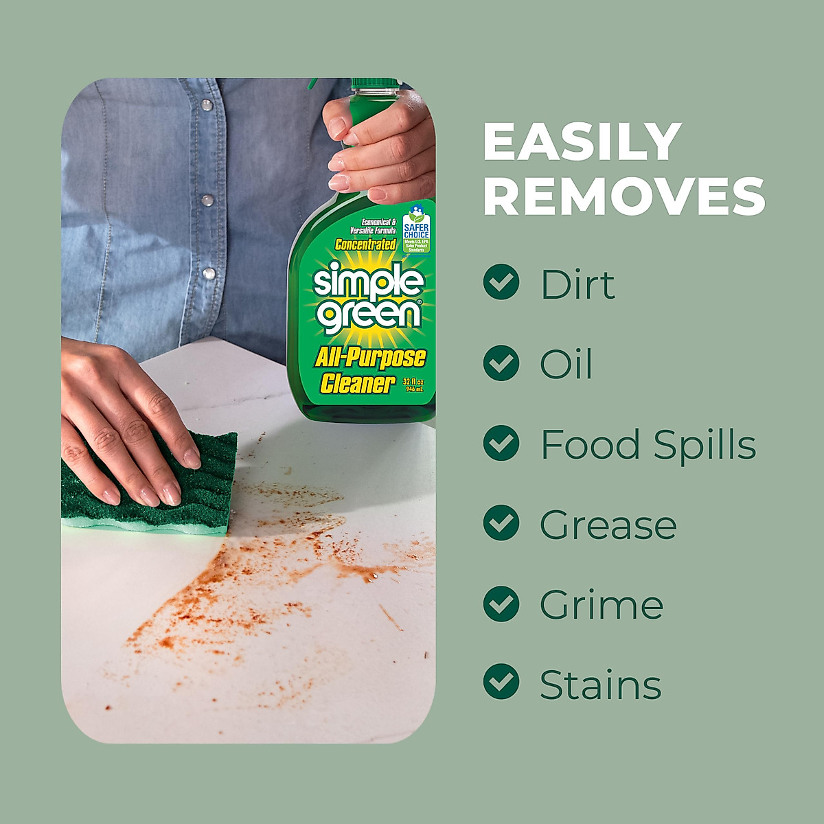 Simple Green AllPurpose Cleaner, 32 Fl Oz (Pack of 3), Original, 96 Fl Oz