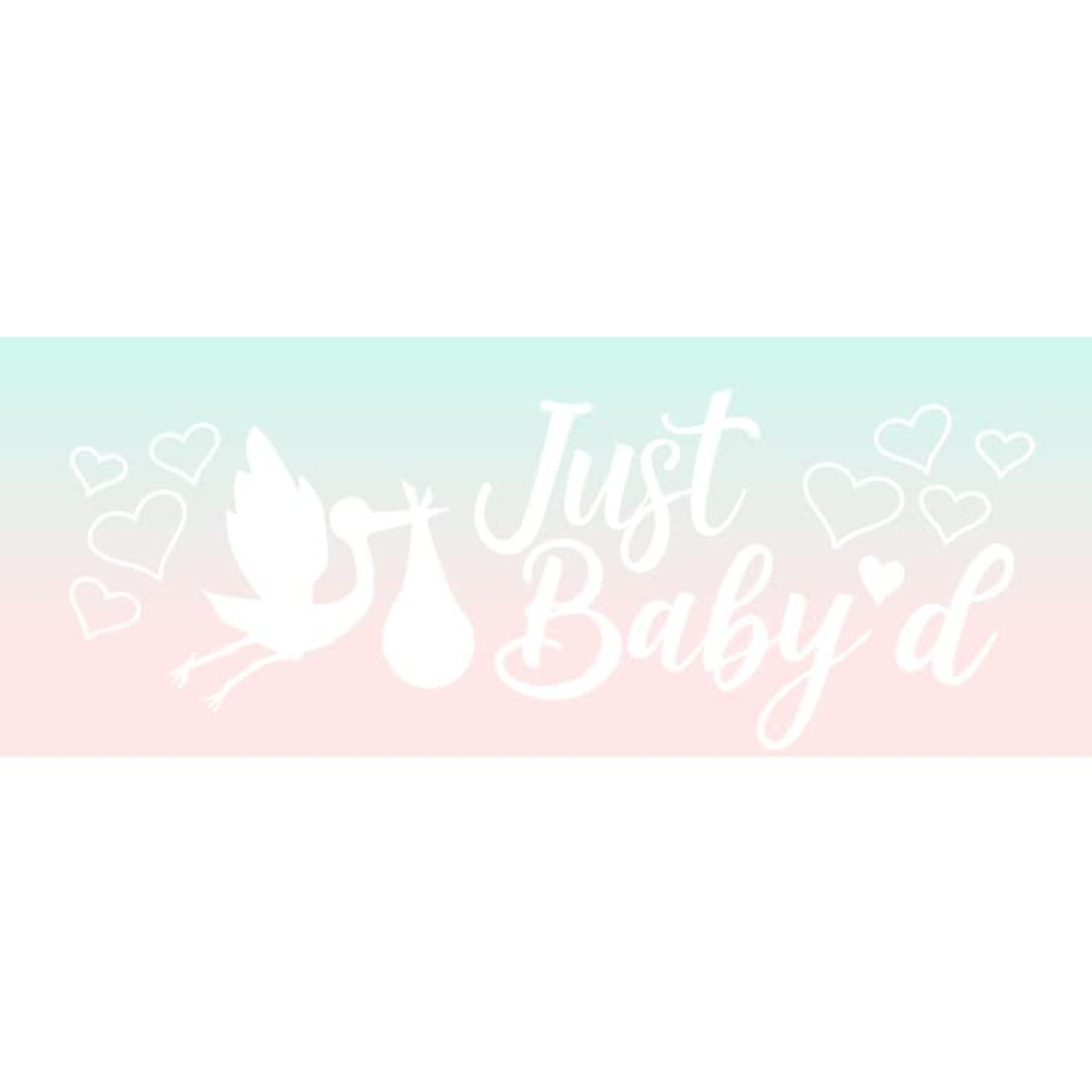 Just Baby'd - Welcome Baby Banner for Leaving Hospital, Baby's First Car Ride Sticker - Celebration & Commemoration, Rear Window Decal Kit - Easy Configuration