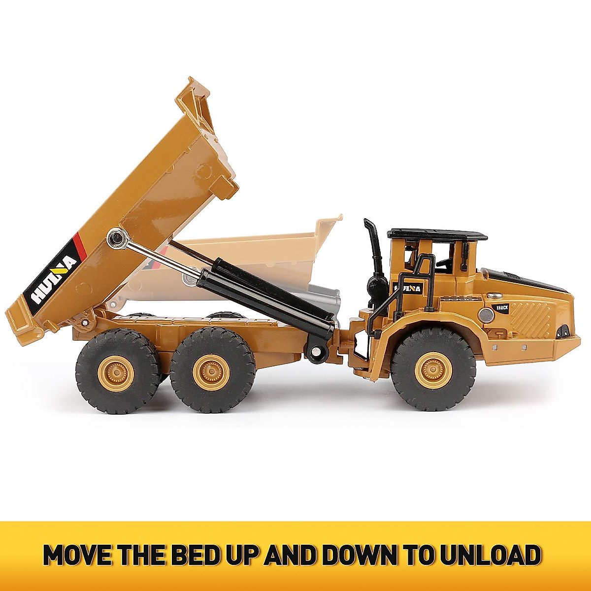 1/50 Scale Diecast Articulated Dump Truck, Metal Engineering Vehicle Construction Models Toys for Kids (Articulated Dump Truck)