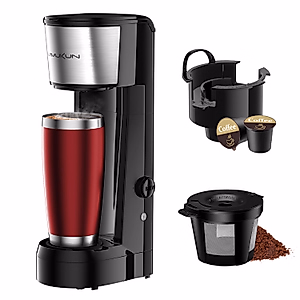 Vimukun Single Serve Coffee Maker Coffee Brewer Compatible with K-Cup Single Cup Capsule, Single Cup Coffee Makers Brewer with 6 to 14oz Reservoir, Tall Size KCM010A (Black)
