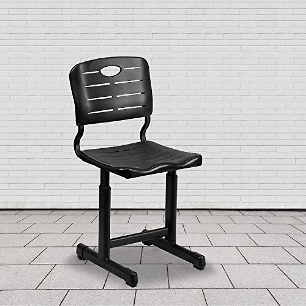 Flash Furniture Adjustable Height Black Student Chair with Black Pedestal Frame