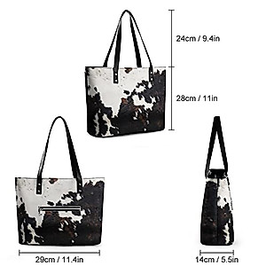 YongColer Modern Cow Print Tote Bag, Big Purse Shoulder Handbag for Women, Cowhide Printed Design